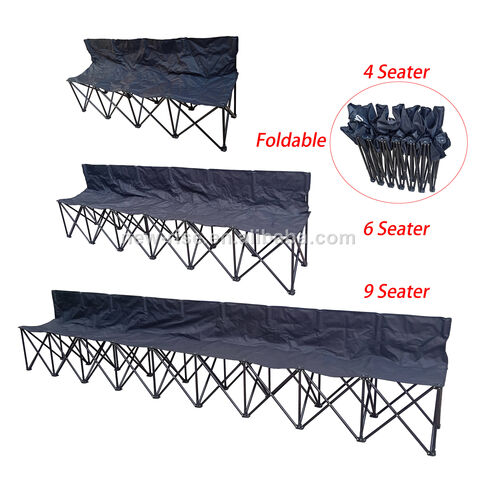 4 6 9 Seater Portable Folding Foldable Bench Team Chair Camping Sports ...