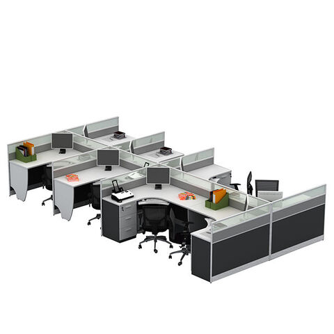 Modular Cubical Work Station Desk 4 Person Office Workstation For 2 4 6 ...