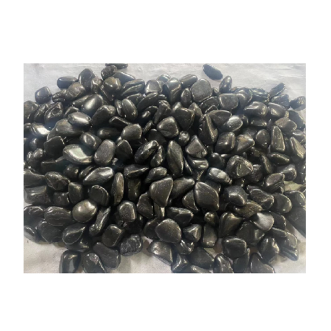 Polished Natural Stone Small Black Pebbles For Garden Decoration, Black ...
