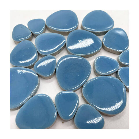 Glazed Irregular Ceramic Pebbles Mosaic Tiles Pebble Shape Porcelain ...