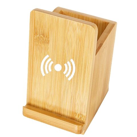 Smart Office Stationery Wooden Storage Boxes Wireless Charger For ...