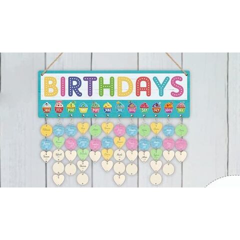 Handmade Wooden Crafts For Birthday Wall Hanging Board Birthday Tracker ...
