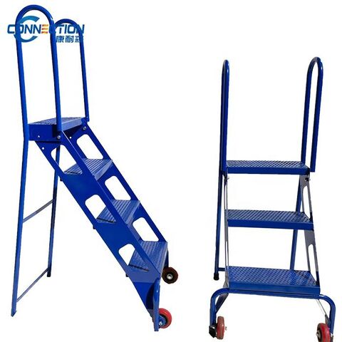 Buy Wholesale China Folding Ladder With Wheels 4 Step Folding Rolling ...
