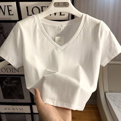 Oem/odm Full-shoulder Cotton Long Short-sleeved T-shirt For Women In ...