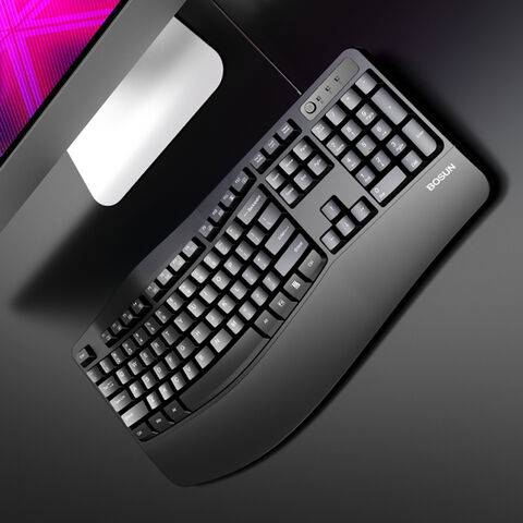 2.4ghz Wireless Keyboard Ergonomic Keyboard With Wrist Rest, Laptop ...