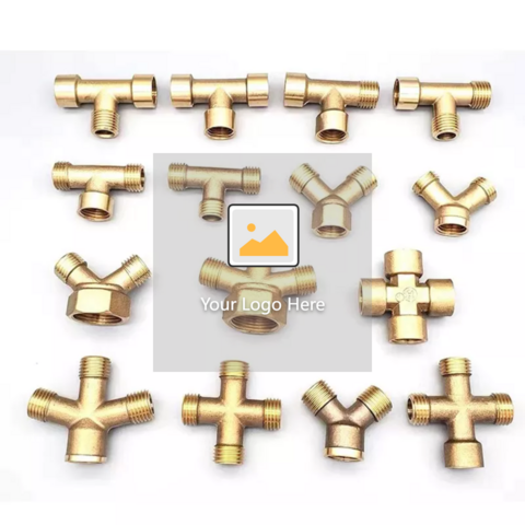 China Manufacture Four Way Copper Connector Pipe Fittings Brass ...