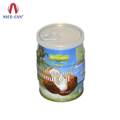 Buy Wholesale China Plastic Cover Aluminum Coconut Oil Tin Can For ...