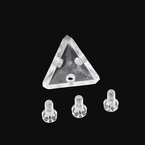 Triangle Trapping Screw Acrylic Corner Brackets Clear 3-hole Right ...