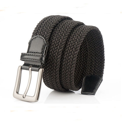 Fashion Adjustable Braided Polyester Custom Metal Buckle Fabric Mans ...