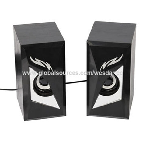 Buy Wholesale China Q26 Computer Speaker With 7 Colors Led Lights, Wood ...