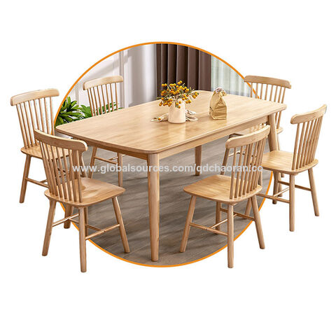 Buy Wholesale China Oem Customized Rectangular Solid Wood Tables 4 Chairs Wooden Modern Dining ...