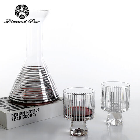 Buy Wholesale China Diamond Star Drinking Glasses Set Elegant Ripple ...