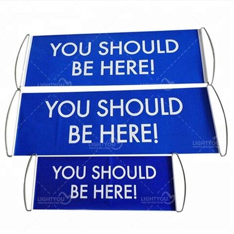 " You Should Be Here" Hand Held Rolling Banner Retractable Scroll ...