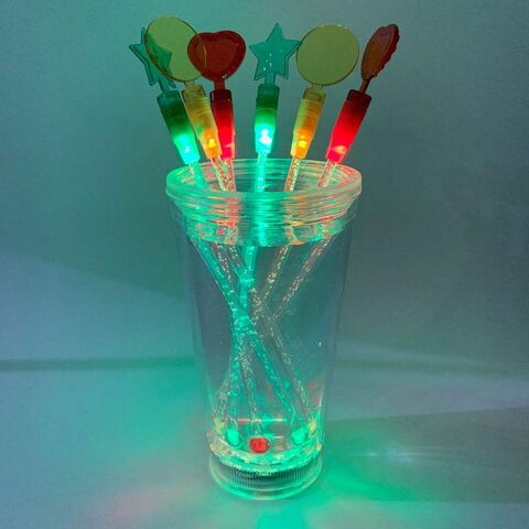 Buy Wholesale China Bar Tools Colorful Plastic Swizzle Sticks Light Up ...