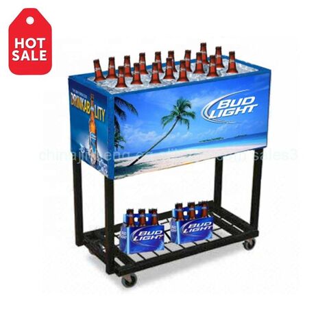 Patio Bud Light Beer Cooler Box Cart Stainless Steel Insulated Can ...