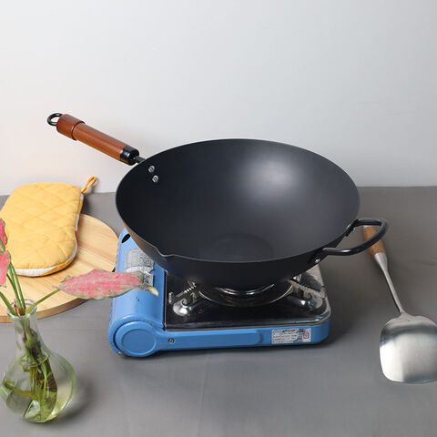 Kitchenware Cooking Nitriding Wok Chinese Traditional Steel Wok Pan ...