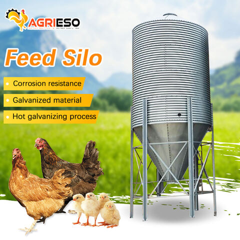 Livestock Animal Grain Feed Silo Hot Galvanized Feed Storage Silo From ...