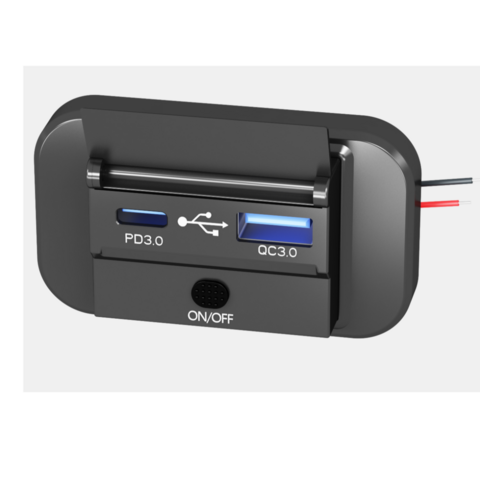 Dc 12v 24v Panel Mount Dual Qc3.0+pd Usb-c Train Tram Marine Boat Car ...