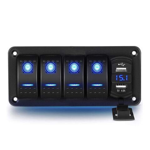 Buy Wholesale China 4 Gang Rocker Switch Panel With 4.8 Amp Dual Usb ...