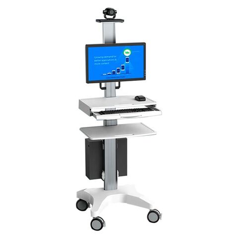 Likaymo Hospital Mobile Workstation With Monitor Mount Keyboard Tray ...