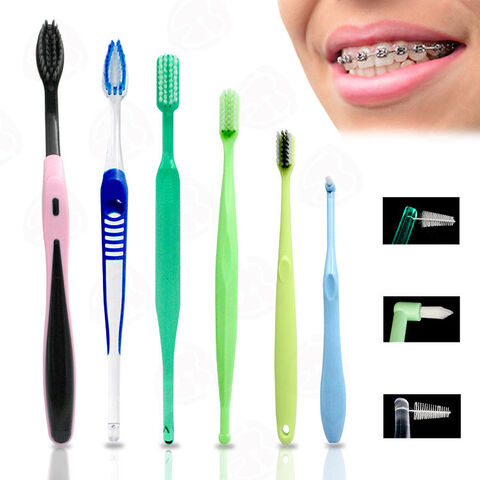 Different Models Dental End Tuft V Shaped Orthodontic Toothbrush With ...