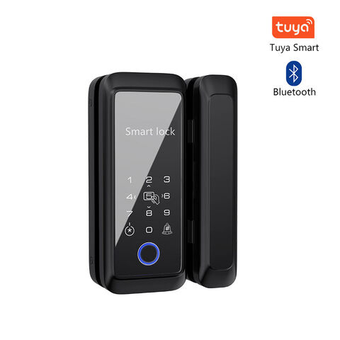 Tuya Ble Biometric Smart Fingerprint Glass Door Lock With Double Hook ...
