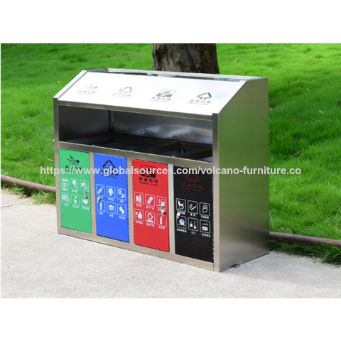 Buy Wholesale China Hot Sale 80l Outdoor Metal Waste Sorting Trash Can ...