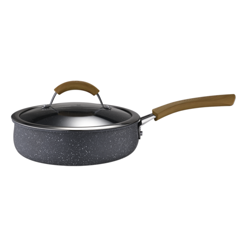 Kitchen Cookware Black Round Saute Pan Non Stick Coated Fry Cooking Pot ...