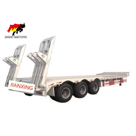 Low Bed Semi-trailer 13m 3/4 Axle Fuwa Bwp 40ft Utility Low Bed Frame ...