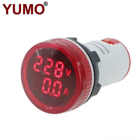 Ad101-22vam Red 22mm Diameter Panel Mounting Voltage And Ampere Meter ...