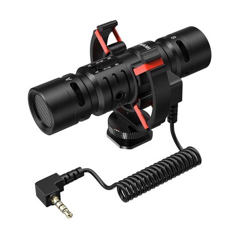 Interview Two Way On-camera Mic Vlog Video Cardioid Recording Dual Head ...