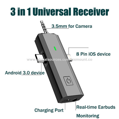 2.4g Cordless Double Mics 3 In 1 Receiver With Noise Reduction ...