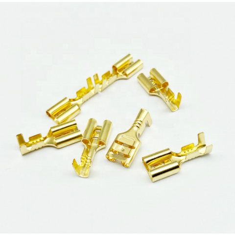 Crimp Auto Terminal Female Spade Connector 4.8mm Copper Slotted ...