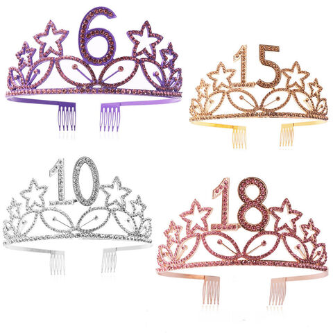 Wholesale Happy Birthday Party Fabulous Crystal Tiara Headpieces Aung ...