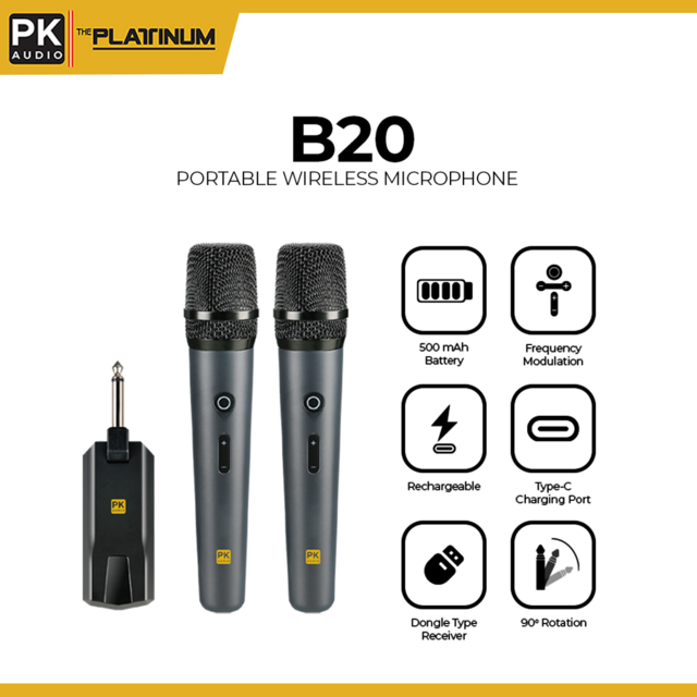 Buy Wholesale China B20 Two Portable Rechargeable Wireless Microphones ...