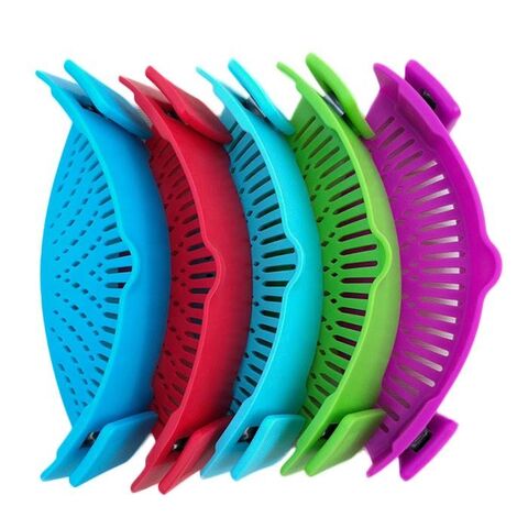 Universal Adjustable Kitchen Pot Silicone Strainer With Clip For Pasta ...