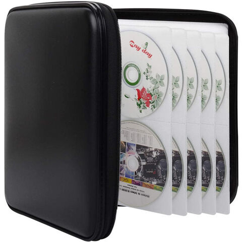 Large Capacity Shockproof Carry Dvd Cd Bag Leather Car Cd Slot Holder ...