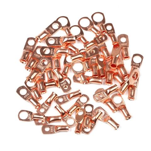 100pcs Bolt Hole Tinned Copper Cable Lugs Battery Terminals Set ...