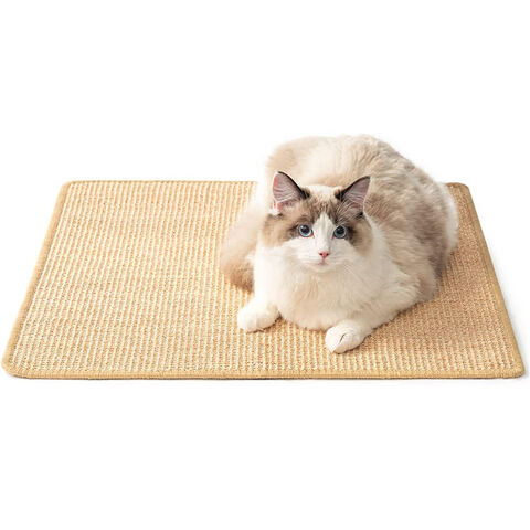 Anti-slip Cat Scratching Mat, 40cmx60cm Natural Sisal Pad, Cat Scratch ...