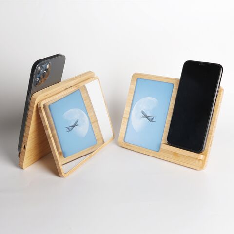 Buy Wholesale China Oem+bamboo+photo Frame Wireless Charging With ...