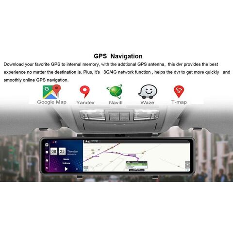 12 Inch 4g Android 8 .1 Rearview Mirror Car Dvr Hd 1080p Gps Wifi Adas ...