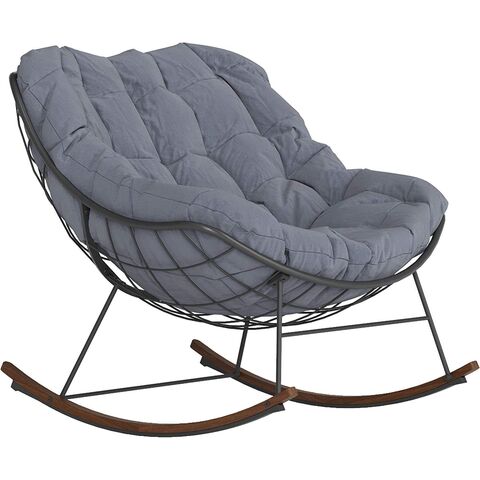Patio Outdoor Rocking Chair Comfy Modern Steel Metal Rocker Chair With ...