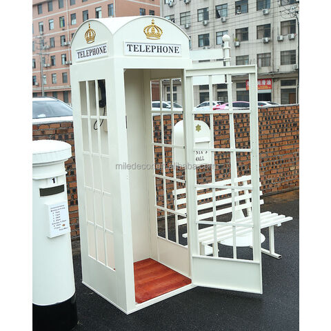 Europe Style London Classic White Telephone Booth Metal Telephone Booth ...