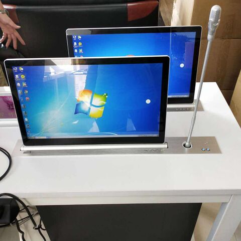 Meeting Room System Pop Up Lcd Hidden Table Monitor Lift/all-in-one ...