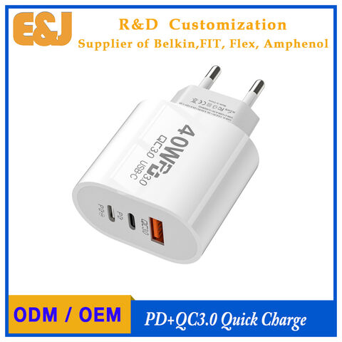 Buy Wholesale China Usb C Charger 40w Fast Charging Charger 3ports Type ...