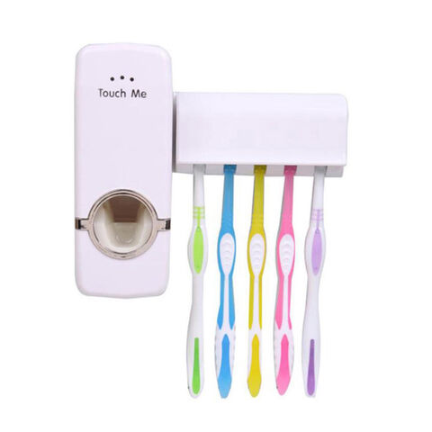 Automatic Toothpaste Dispenser 5 Wall Mounted Toothbrush Holder ...