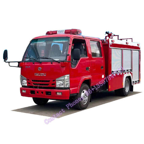 4x2 Isuzu Manual Diesel 3cbm 3ton 3000l Truck Max Red Fire Tank ...