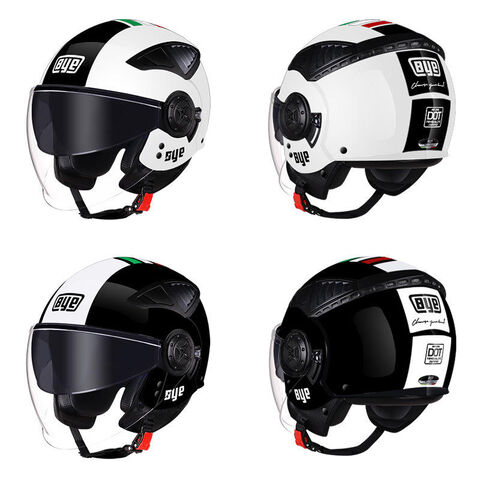 Bye Stylish Dual Lens Motorcycle Open Face Helmets Motorcycles Dot ...