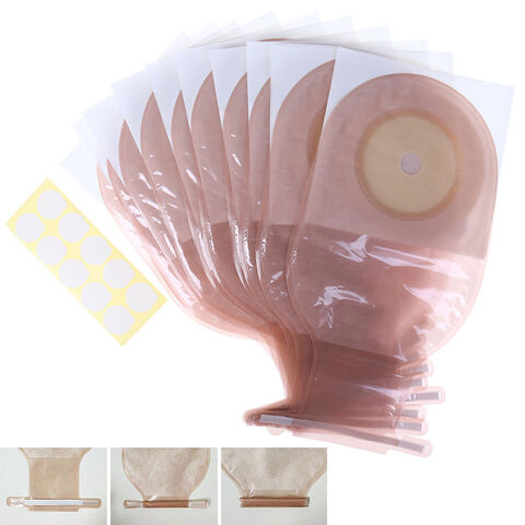 10pcs One-piece System Colostomy Bags Disposable Ostomy Drainable ...
