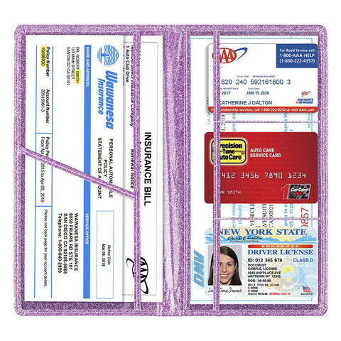 Buy Wholesale China Pu Leather Car Registration Insurance Card Holder ...